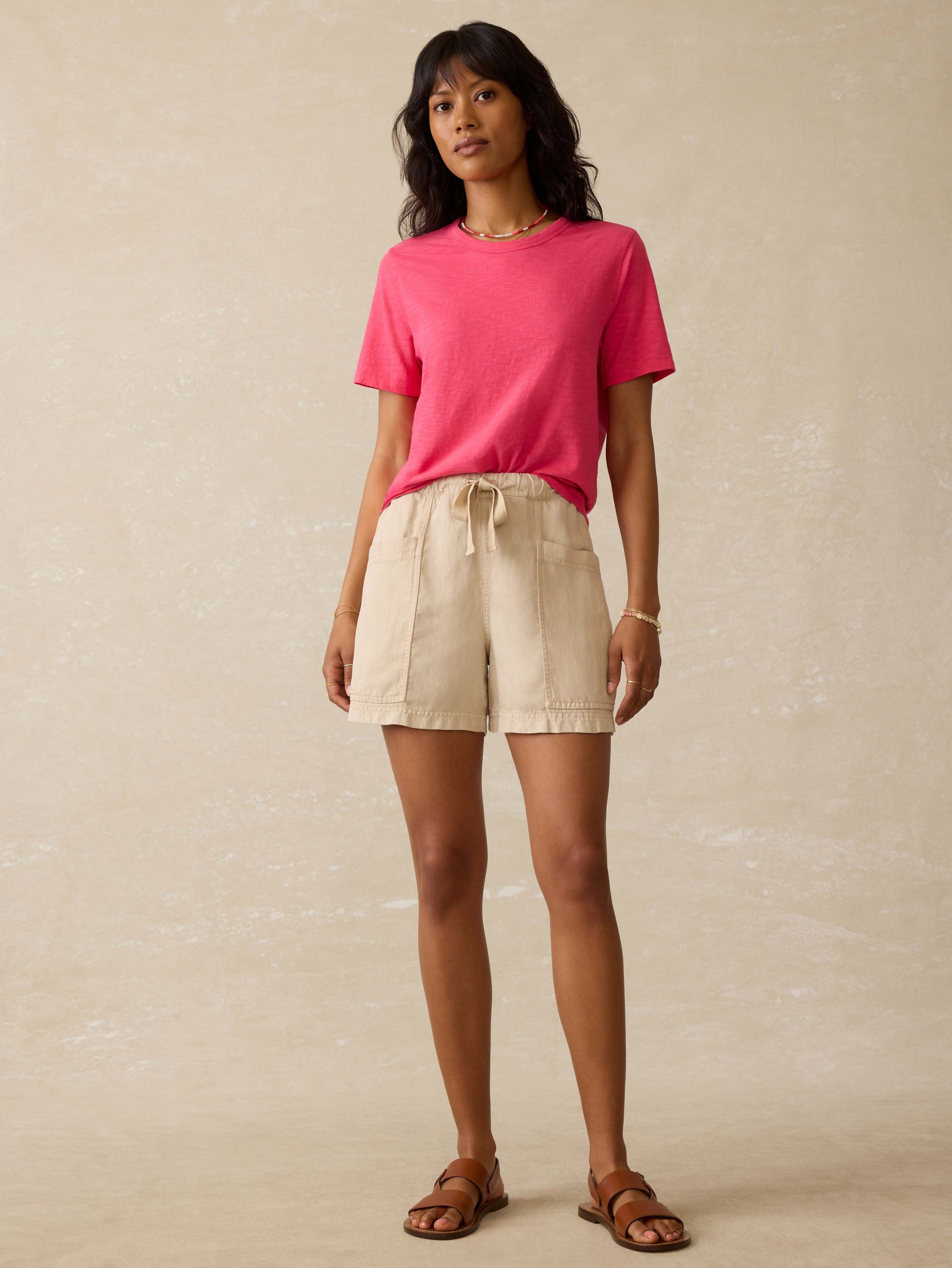 Sunwashed Essential Tee - Pink Flambe