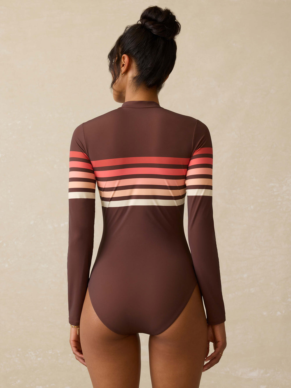 Surfseeker Rash Guard - Cocoa Sunray Stripe