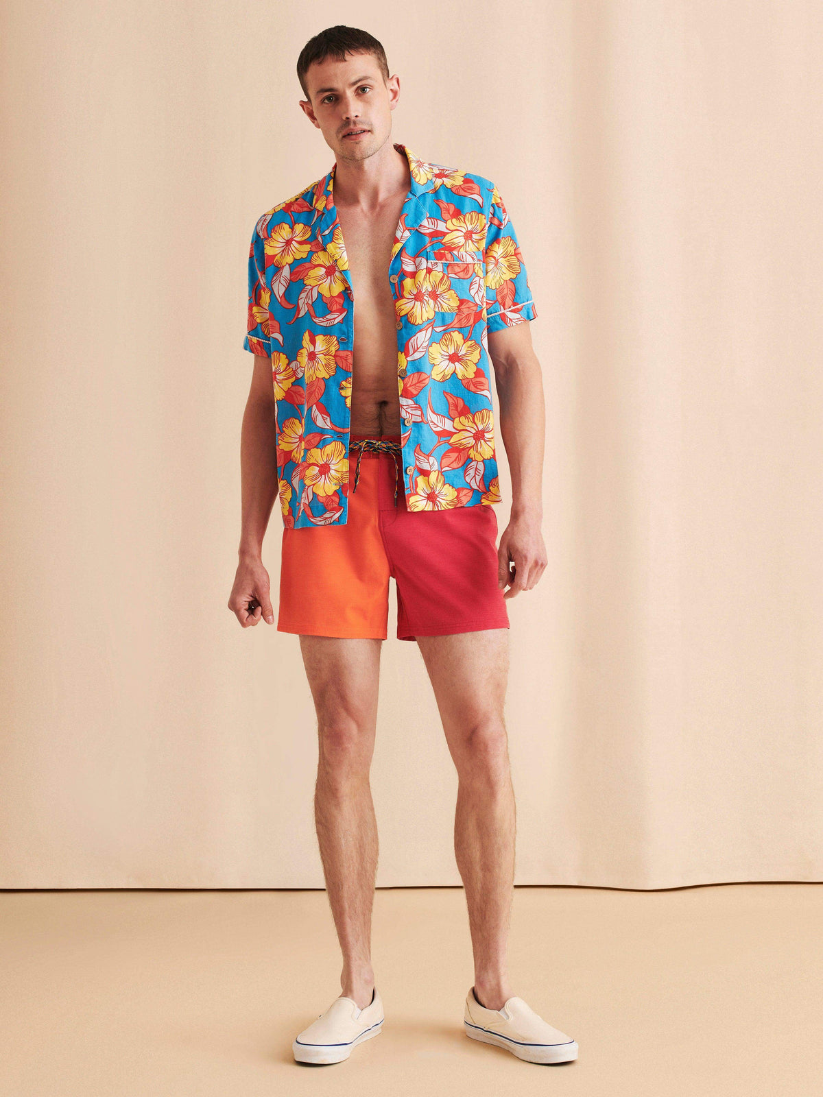 She Does Him All Day Short - Warm Colorblock